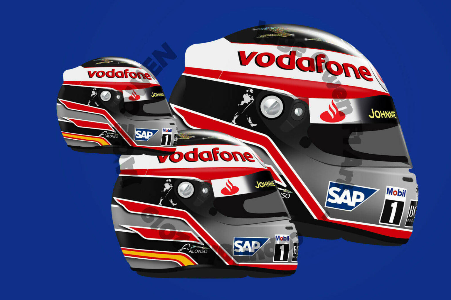 Fernando Alonso – Helmet 2007 – McLaren – Scuderia GP