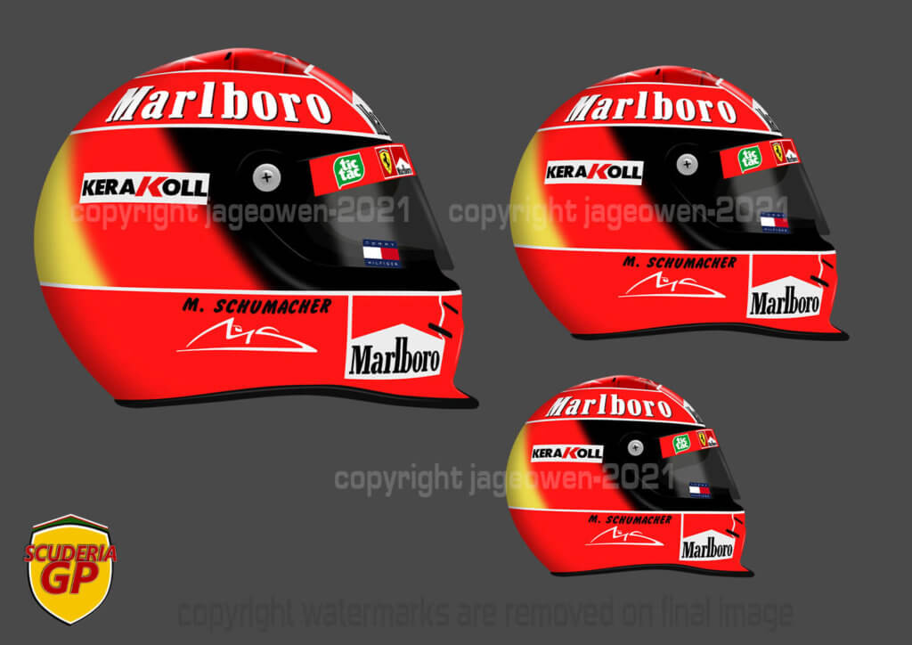 Michael Schumacher 2000 Grand Prix Ferrari F1 Helmet. – Scuderia GP