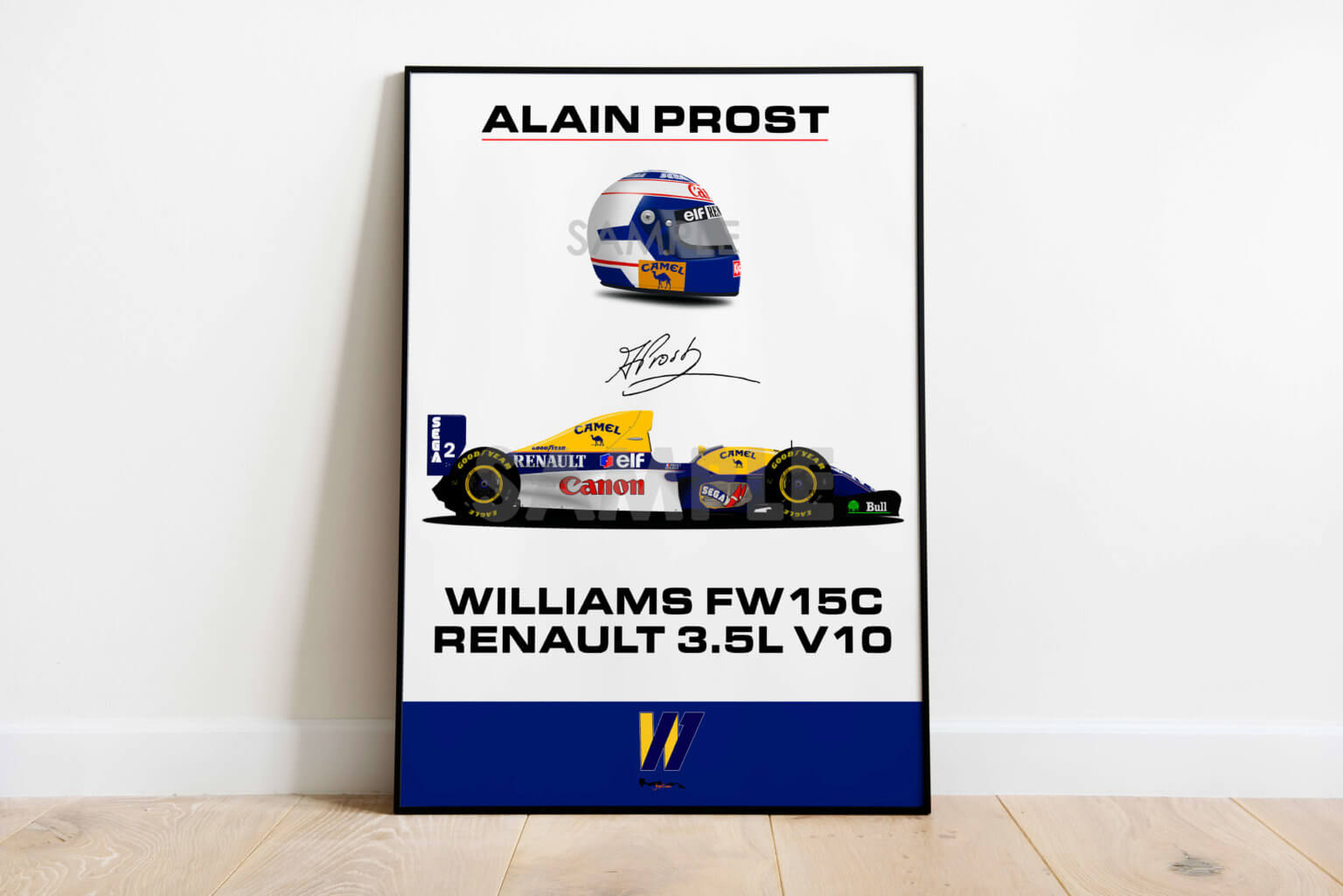 Alain Prost – Williams FW15C Car & helmet – Scuderia GP